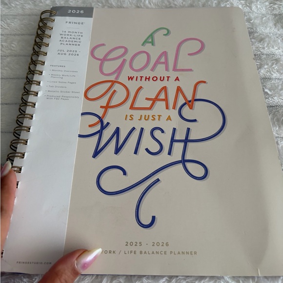 Office | Fringe Studio 2252026 Work Life Balance Planner Gold Spiral ...
